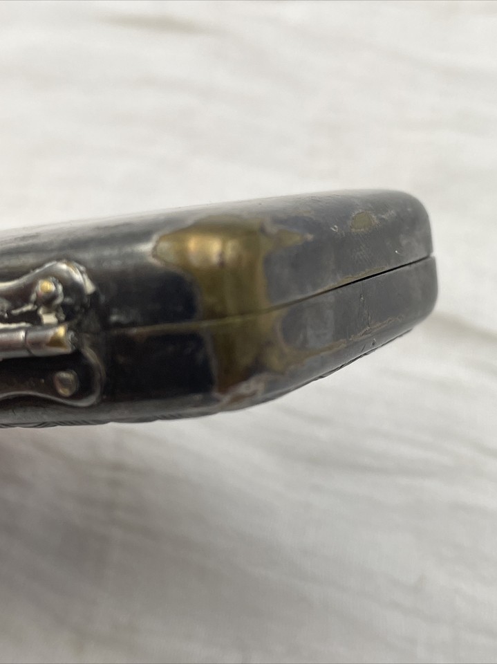 King Gillette Silver Plated Metal Safety Razor Box Pocket Edition Case ...