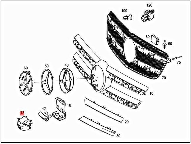 Genuine Mercedes-Benz Front Camera Bracket 1668854800 OEM for sale ...