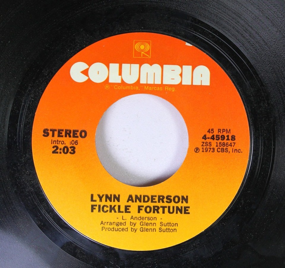Country 45 Lynn Anderson - Sing About Love / Fickle Fortune On Columbia ...