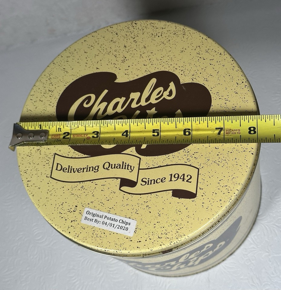 Charles Chips Potato Chip Tin LARGE Size Vintage Advertising Since 1942 ...