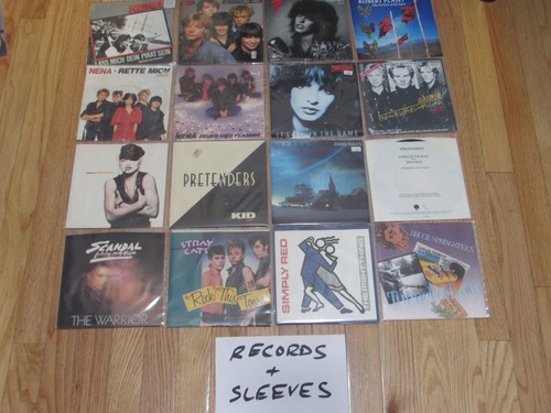 45 RPM RECORDS & SLEEVES LOT -- PICTURE SLEEVES & IMPORTS MOSTLY 80s | eBay