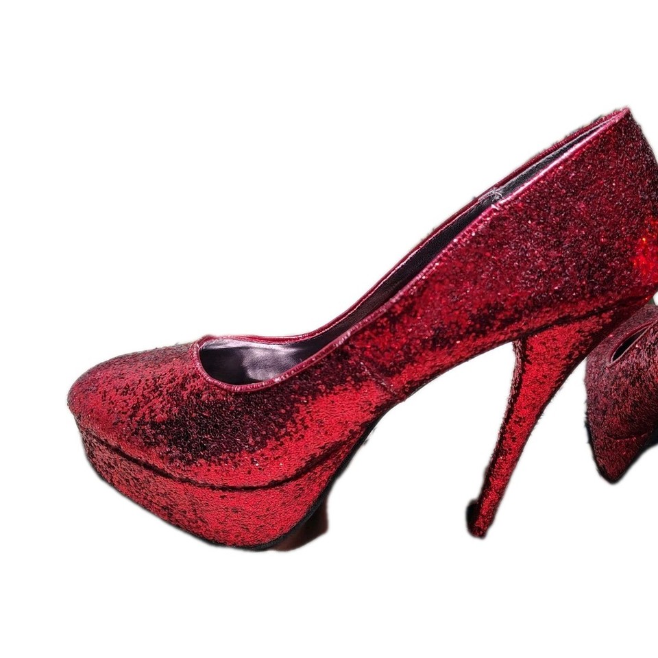 Charlette Russe Red Sparkle High Heels Women's 10 | eBay