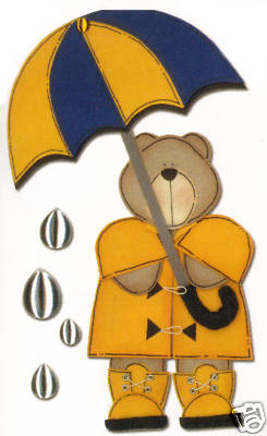 BEAR Rain Umbrella 3D Scrapbooking Stickers Embellishments Paper Bliss ...