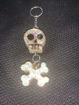 Handmade Resin Skull an cross bones Keychains Please Read Descriptions ...