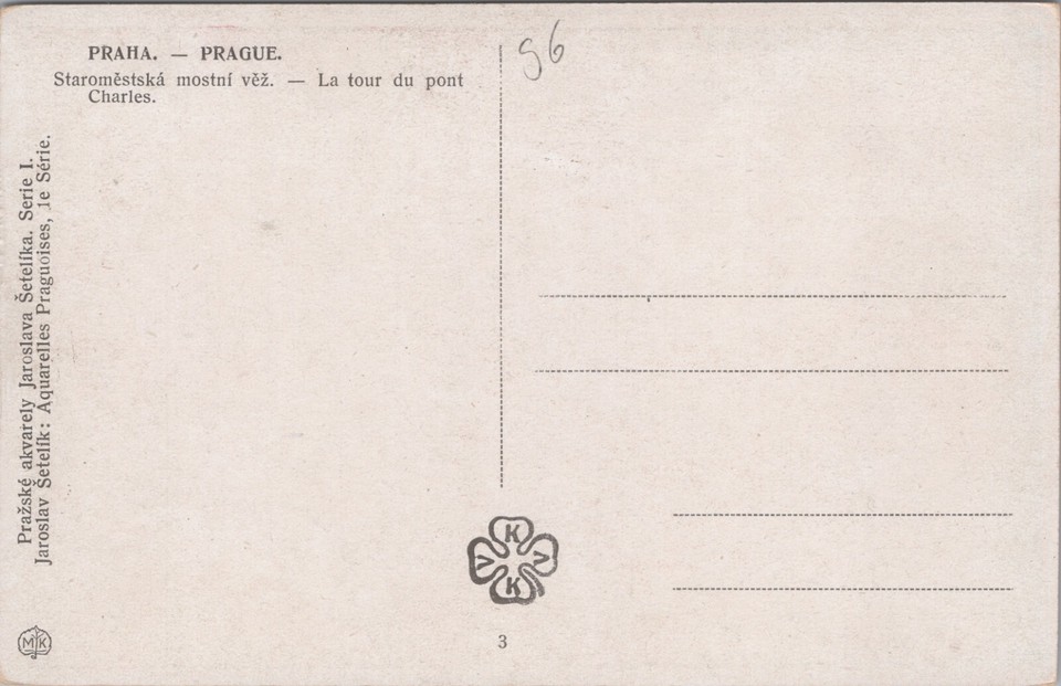 Czech Republic Prague Old Town Bridge Tower, Praha Vintage Postcard ...