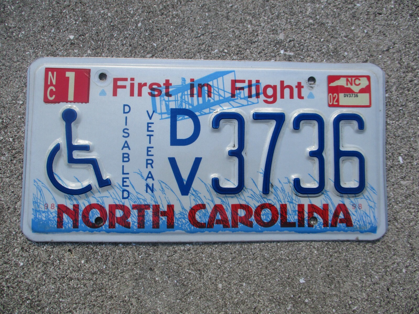 North Carolina 2002 Disabled Veteran license plate # 3736 | eBay