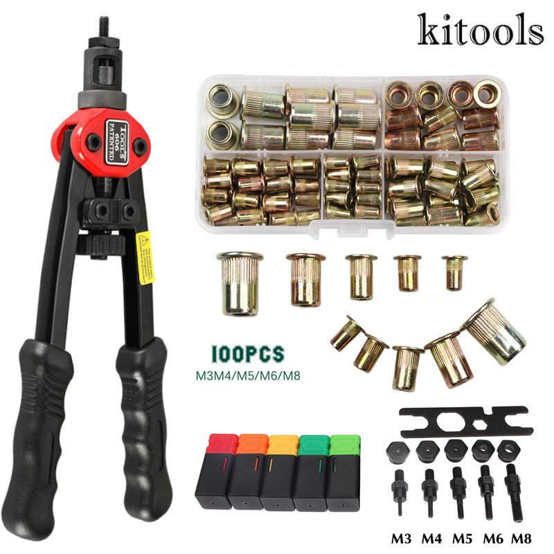 100-tlg. Stahl Nietmutter-Sortiment Box Blindnietmuttern Satz ...