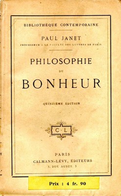 Philosophie du bonheur | Paul Janet | Bon état | eBay