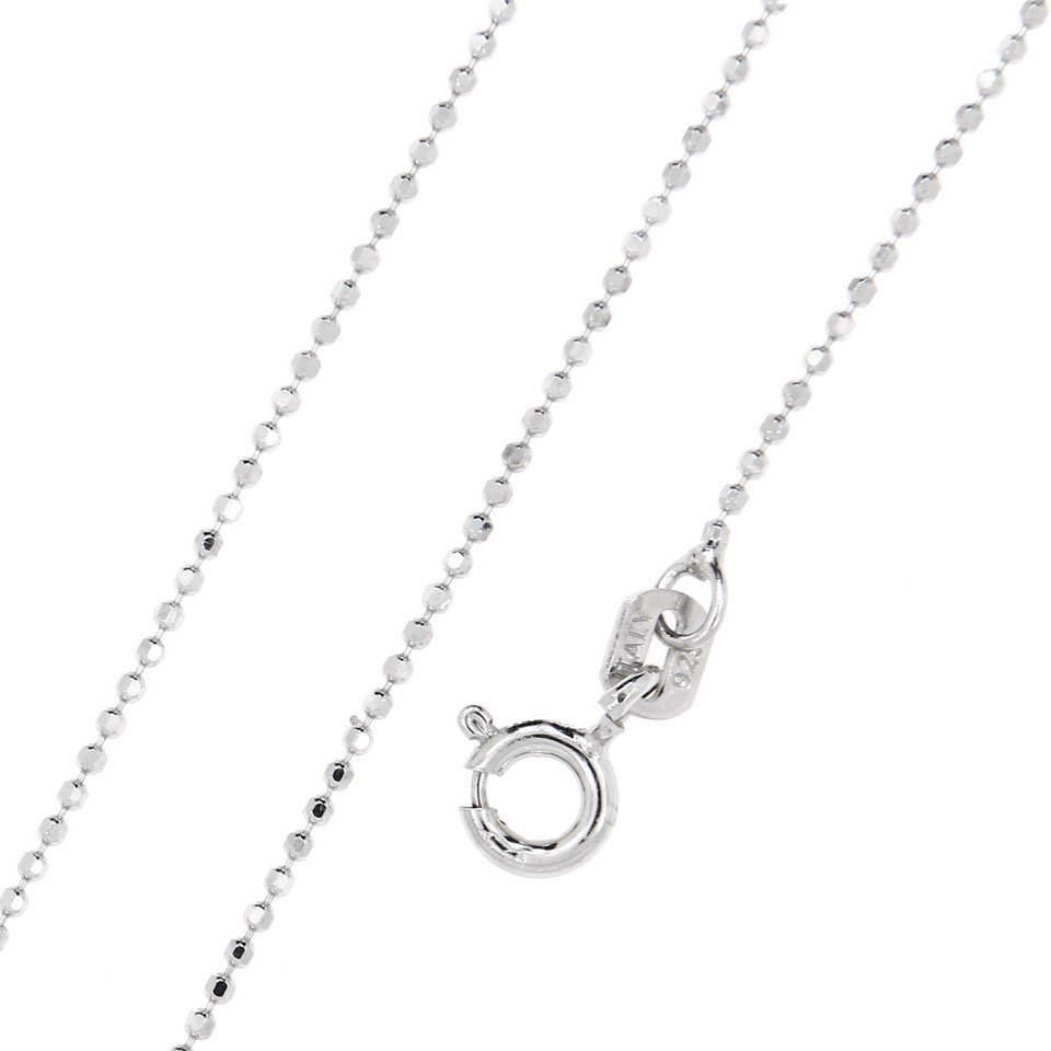 Sterling Silver Diamond Cut Thin Beaded Chain Necklace | eBay