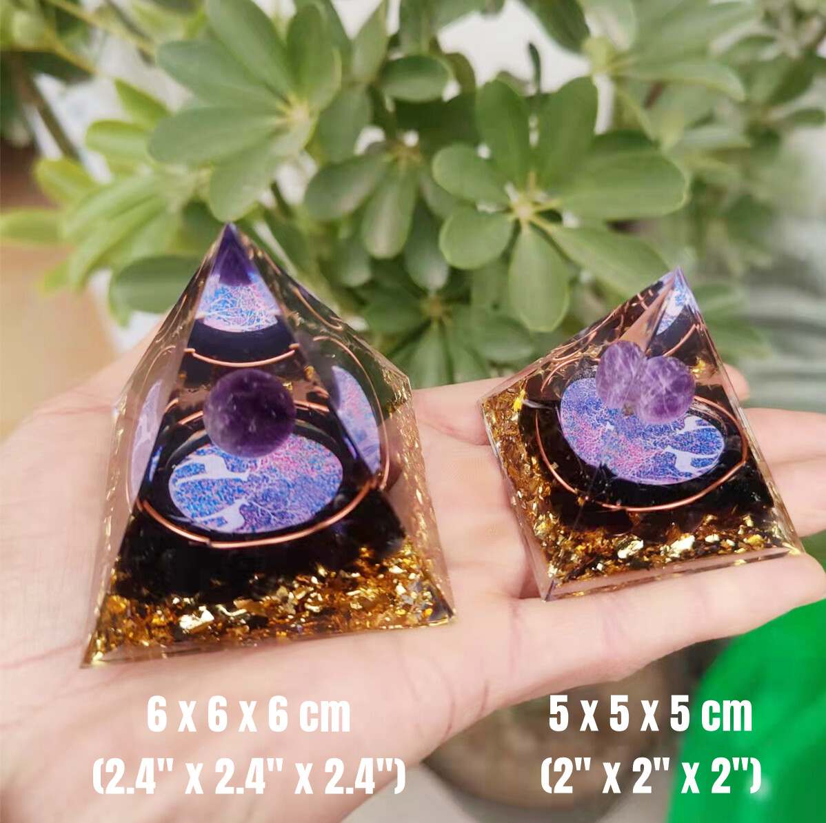 Orgone Pyramid Tree of Life Turquoise Peridot Organite Chakra Crystal ...