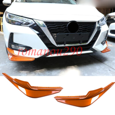 For Nissan Sentra 2020-2021 ABS Orange Front Bumper Side Corner Spoiler ...