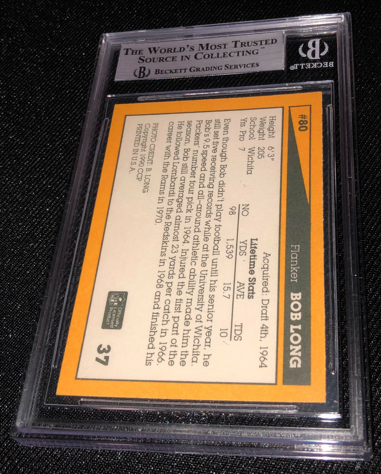 BOB LONG SIGNED GREEN BAY PACKERS CARD BECKETT AUTHTICATED BAS 302 | eBay