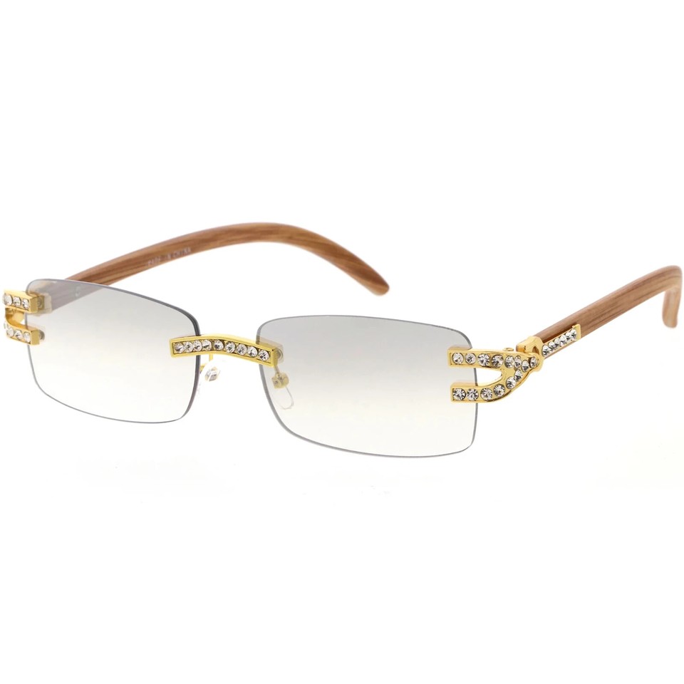 Trendy Sunglasses Brown Lens Framless Rectangular Street Wear Retro ...