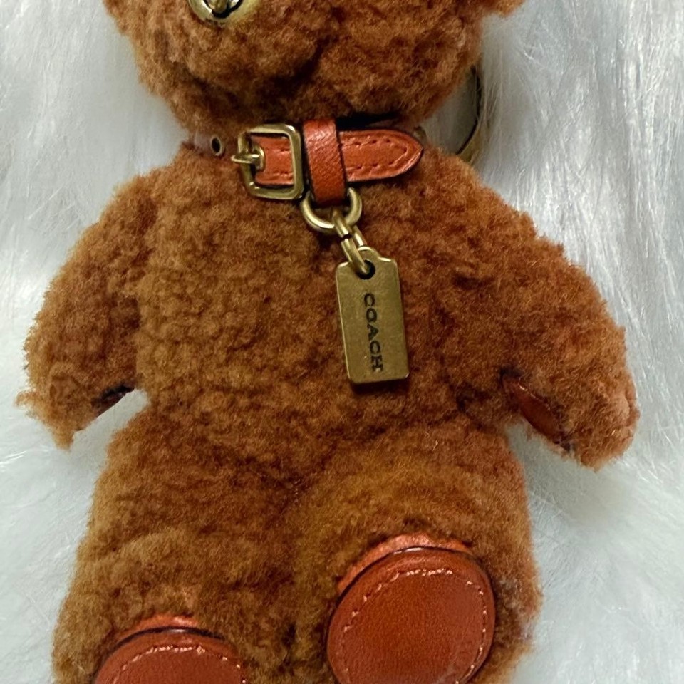 Rare Discontinued COACH Teddy Bear Bag Charm Keychain Brown Plush CH112 ...