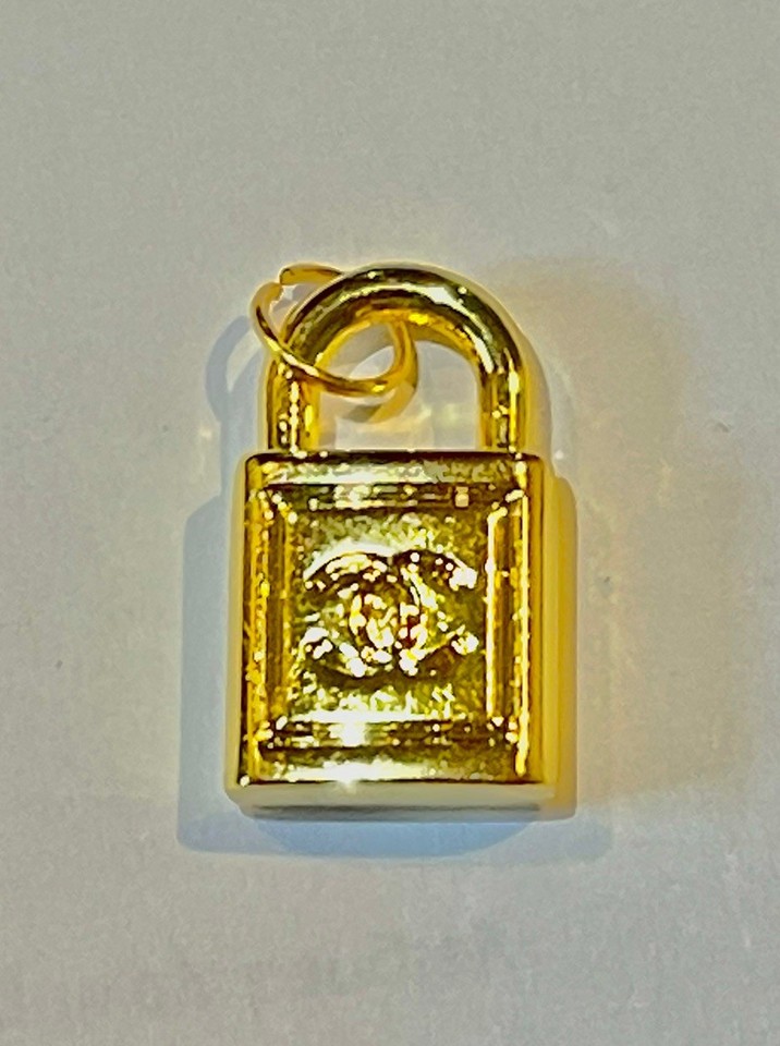 chanel gold Lock Charm 12x20mm .4”x .75” excellent condition | eBay