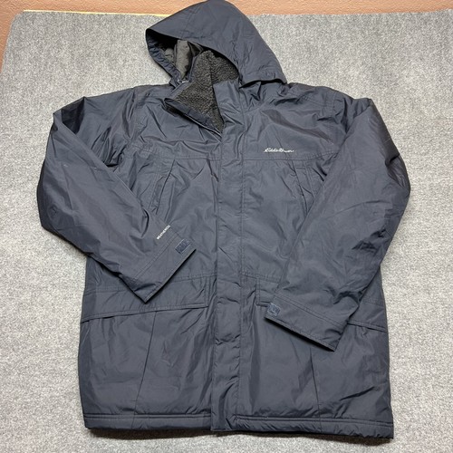 Eddie Bauer Coat Mens XL Blue Hooded Insulated Parka Full Zip ...