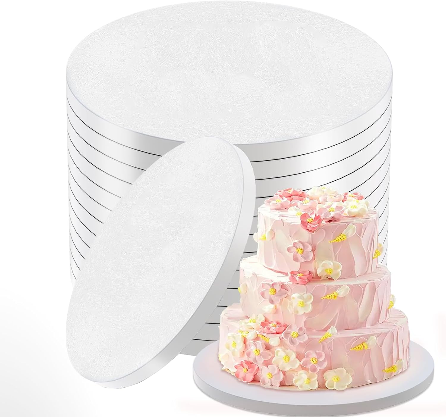 12 Inch Cakeboard 12 Pack, 1/2 Inch Thick round Cake Boards, Bend ...