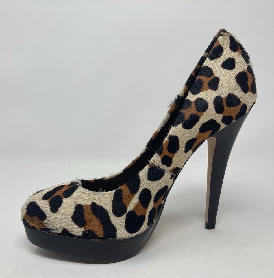French Connection size 6 (39) leopard print black & brown leather ...