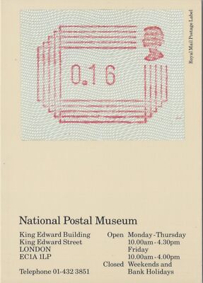 Royal Mail Postcard - National Postal Museum, Postage Label Ref.RR15811 ...