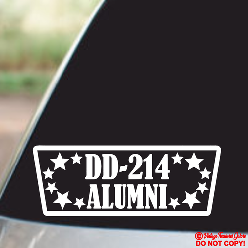 DD-214 ALUMNI Vinyl Decal Sticker Window Bumper RETIRED US MILITARY ...