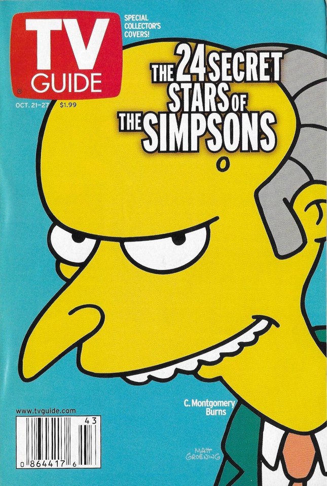 Simpsons Secret Stars - 2000 TV Guide - Like New - CHOICE OF COVERS and ...