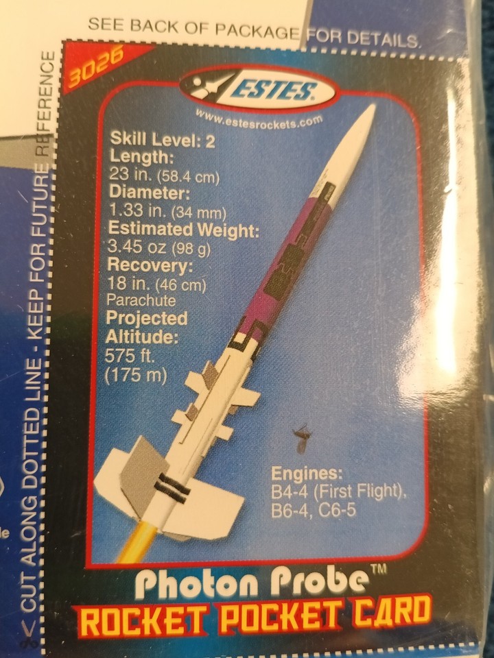 *BRAND NEW* Estes Photon Probe Flying Model Rocket Kit Skill Level 2 ...