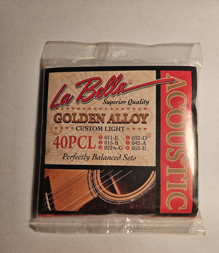 La Bella ACOUSTIC Golden Alloy Custom Light 40PCL Guitar Strings | eBay
