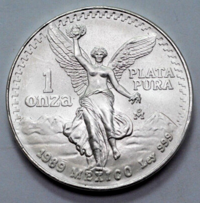 1989 UNC 1 Oz 999 Fine SILVER MEXICO Libertad Pura Plata Rare Limited ...