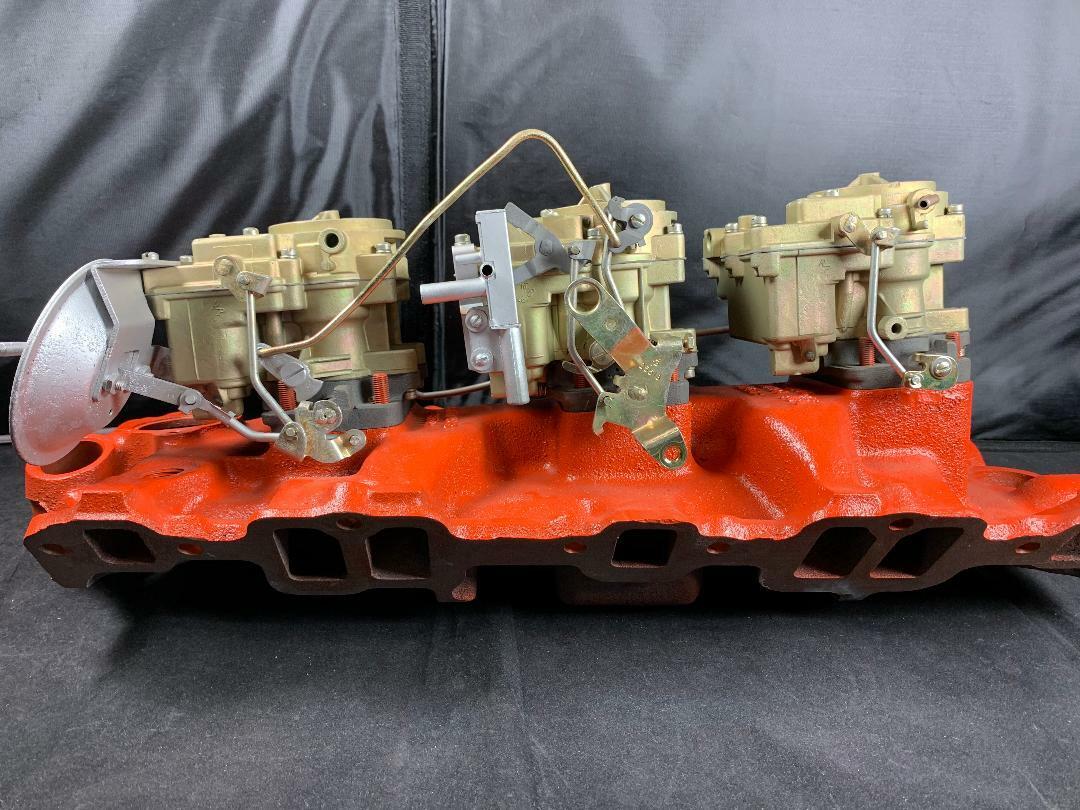 1959 CHEVY TRI POWER ROCHESTER CARBURETORS OE INTAKE #8749948 fits ...