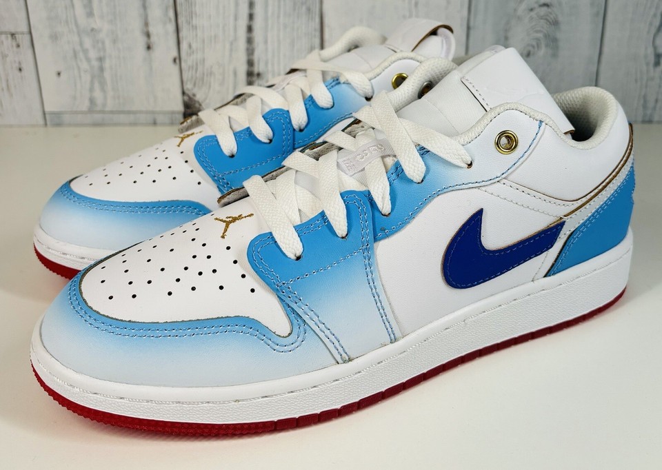 Nike Air Jordan 1 Low SE White Game Royal Blue Gradient GS 7Y / Women’s ...