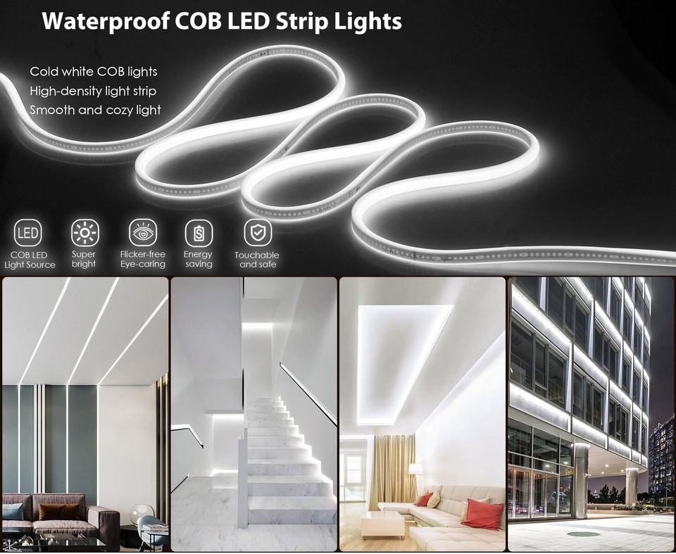 AC 220V Flexible COB Neon LED Strip Light Decoration Waterproof ...