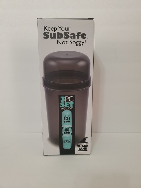 Subsafe Reusable Sandwich Container Keeps Your Sub Safe Not Soggy- Grey ...