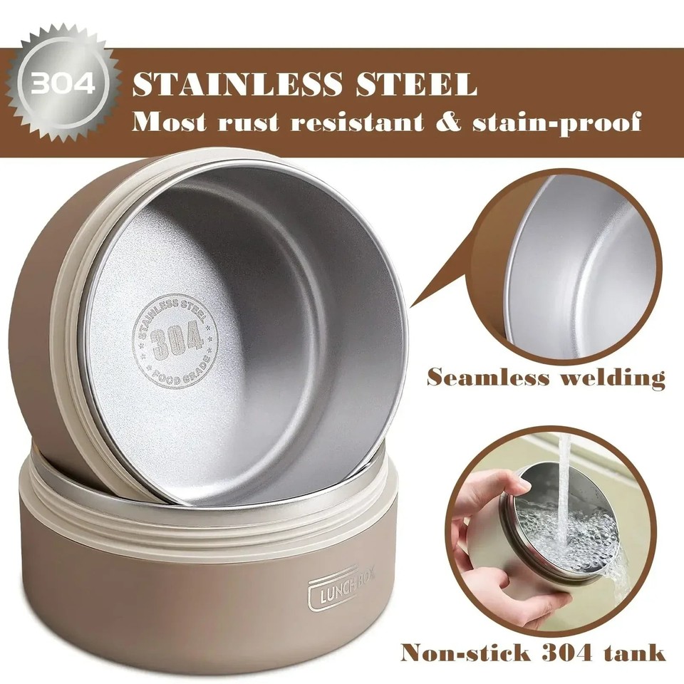Lunch/Snack Box for Stackable, stainless steel liner 4-Tier Bento Box ...