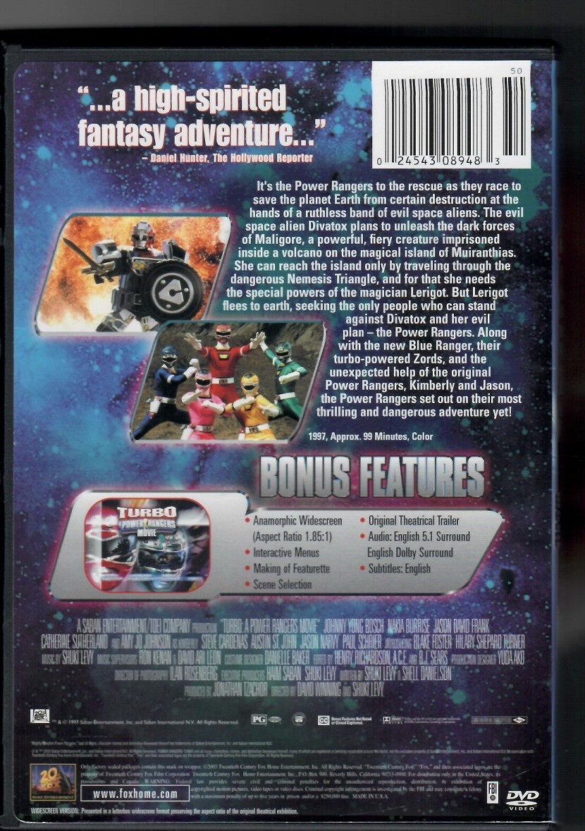 Turbo: A Power Rangers Movie (DVD) | eBay