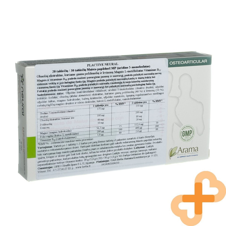 PLACTIVE NEURAL Nervous System Supplement 30 Tablets Muscle and Bone ...