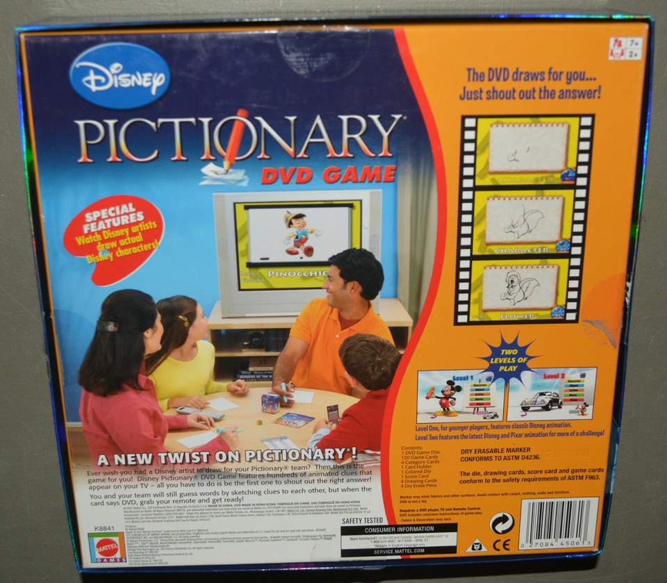 Disney PICTIONARY DVD board game - Mattel 2002 - COMPLETE | eBay