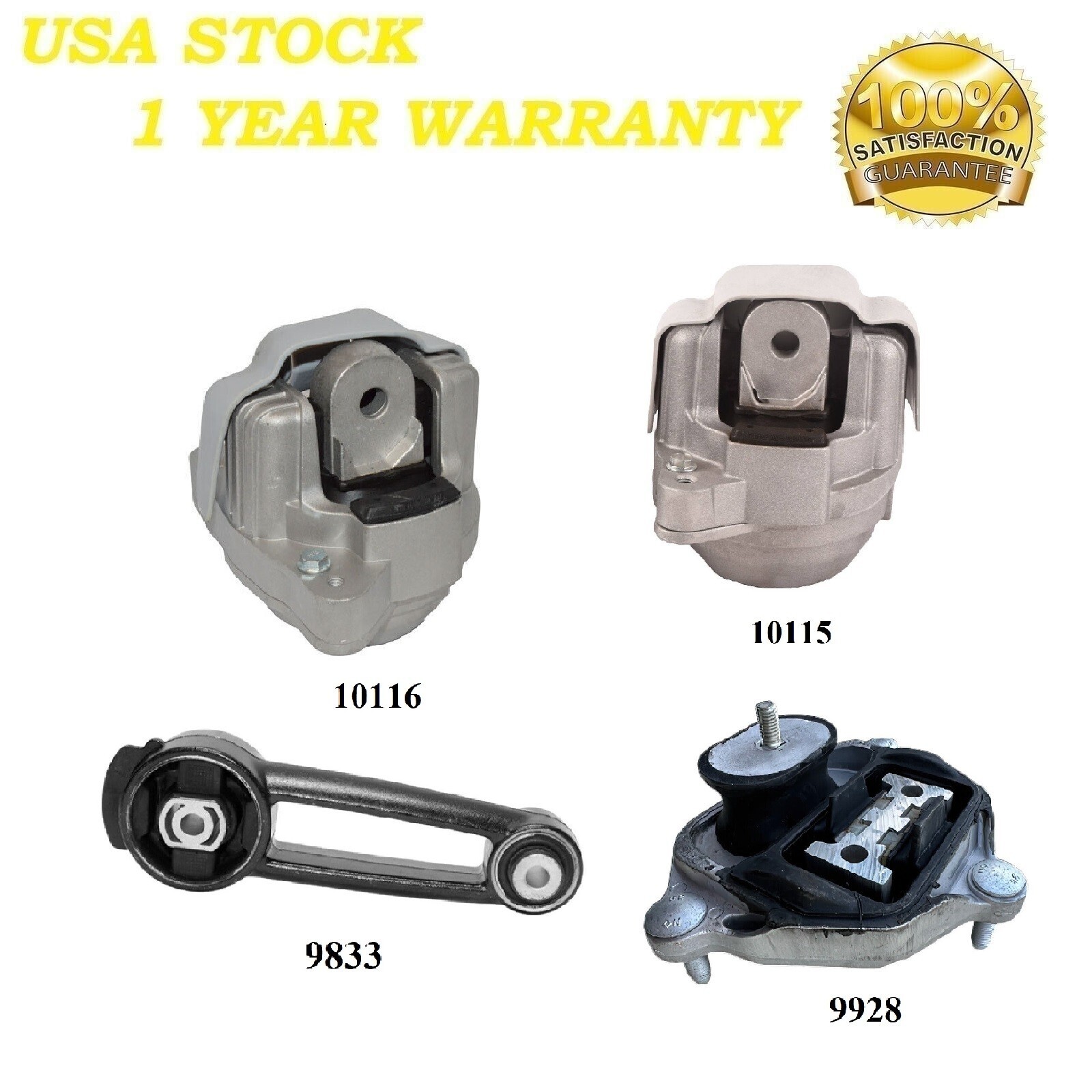 4 PCS MOTOR & TRANS MOUNT FIT PORSCHE MACAN 2015-2018 3.0L & 3.6L ...