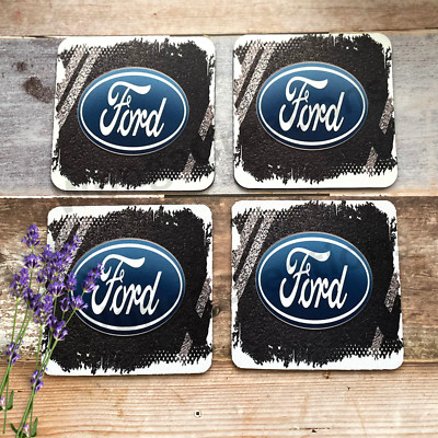 Ford Bitumen Design Set Of 4 Neoprene Coasters Man Cave Bar | eBay ...