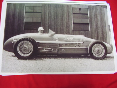 1950 CUMMINS DIESEL BONNEVILLE & INDY 500 RACE CAR BIG 11 X 17 PHOTO ...