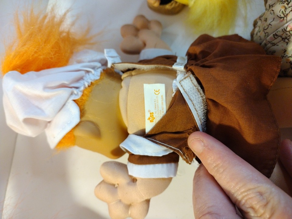 Vtg Russ Native American Troll & Girl Pilgrim Troll Plush Hard Face ...