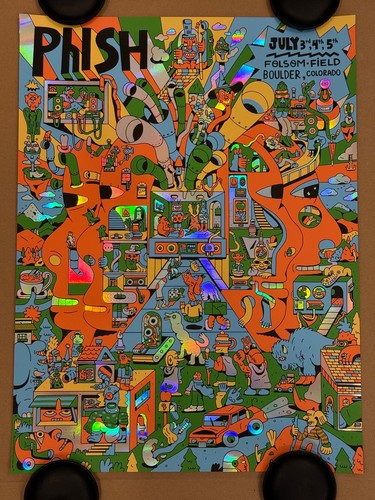 Phish Folsom Field AP Foil Poster Boulder CO 7/3-7/5- LE #/50 - Ready ...