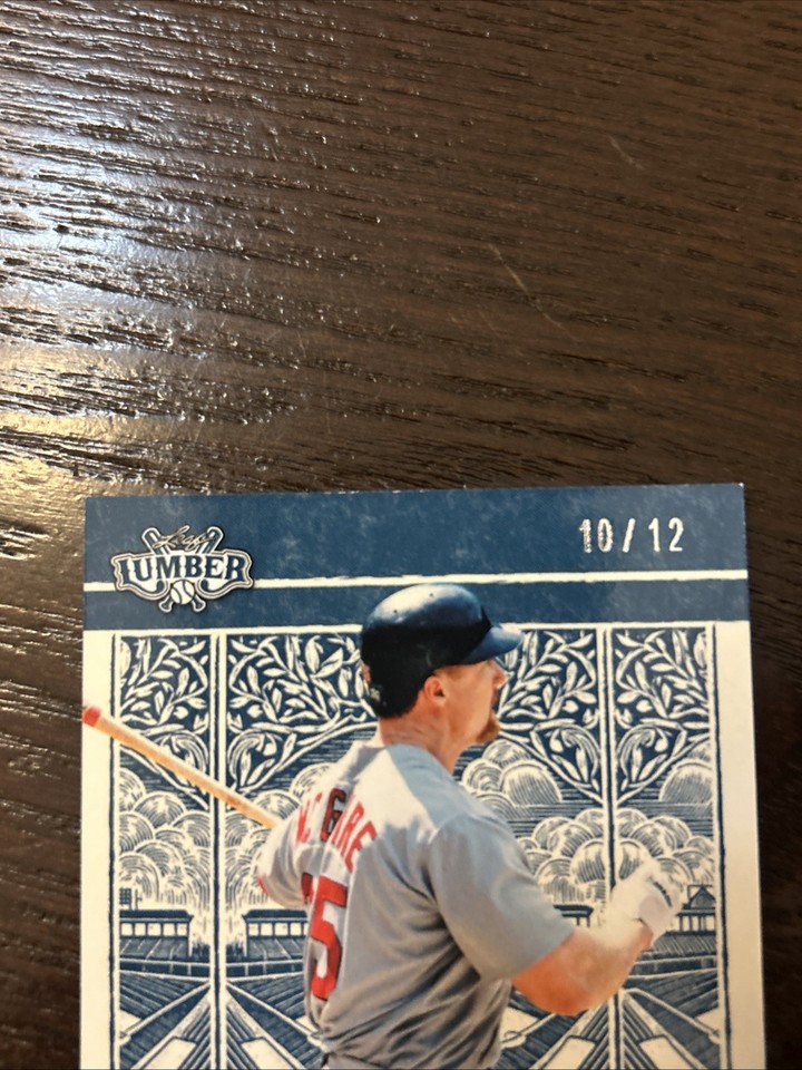 Mark McGwire Blue /12 Game Used Bat Relic 2025 Leaf Lumber St. Louis ...