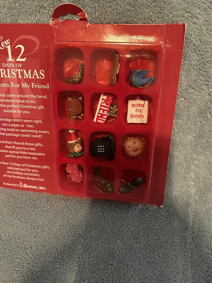 12 Days of Christmas Mini Christmas Ornaments-2001 Roman Inc New In Box ...