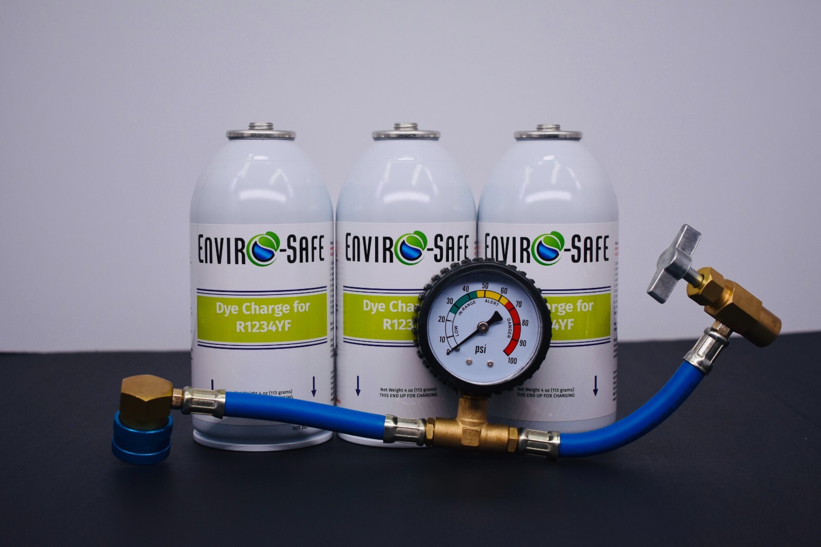 Enviro-Safe R1234YF Dye Charge, 1234yf, case of 3 (4 oz) Brass Charging ...