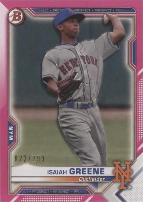2021 Bowman - Prospects Isaiah Greene #BP-62 Fuchsia Border /299 (RC ...