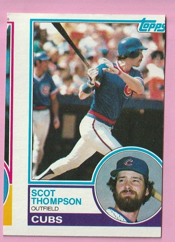 1983 Topps Baseball Card #481 Scot Thompson Cubs MISCUT OddBall ERROR ...