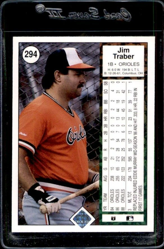 1989 Upper Deck #294 Jim Traber Baltimore Orioles - Nice Card! | eBay