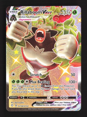 Pokemon TCG - Rillaboom VMAX SV106/SV122 - Shining Fates Shiny Vault | eBay