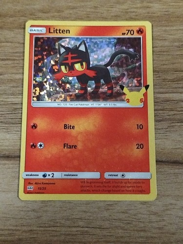 Litten - 15/25 McDonald's 25th Anniversary Set - Holographic Pokemon ...