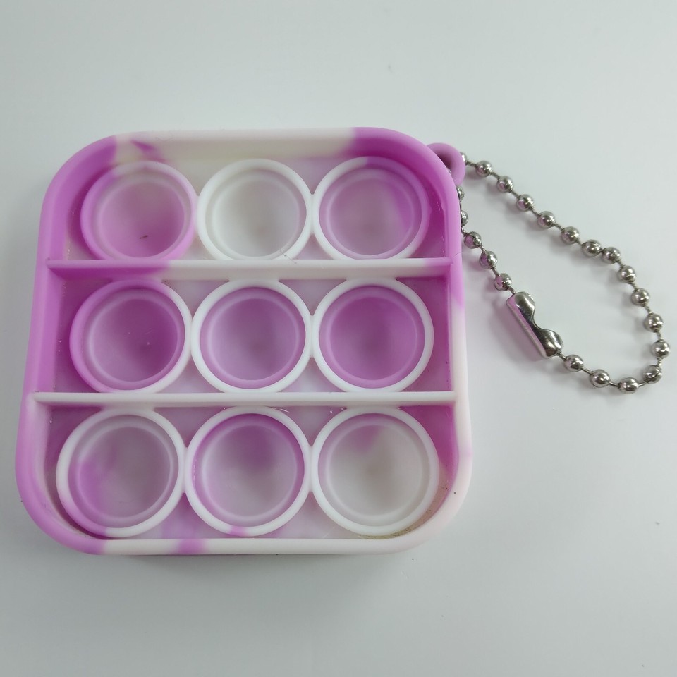 Mini Pop Push It Bubble Fidget Game Toy Keyring Keychain Fun Play ...